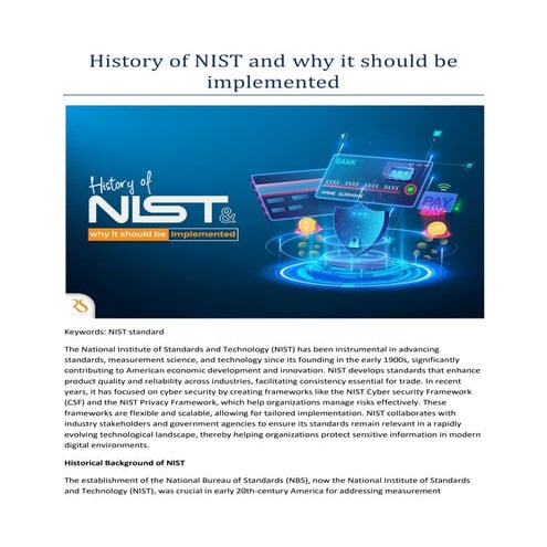 History of NIST and why it should be implemented.pdf