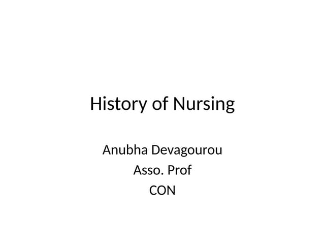 History of nursing in india. | PPTX