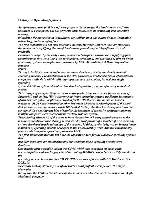 Operating system presentation | PPTX