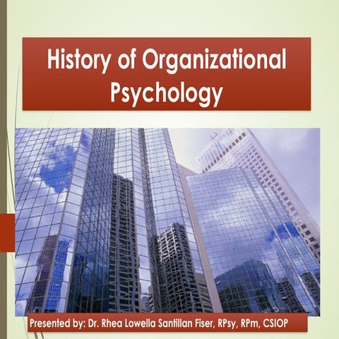 History of Industrial -Organizational Psychology | PDF