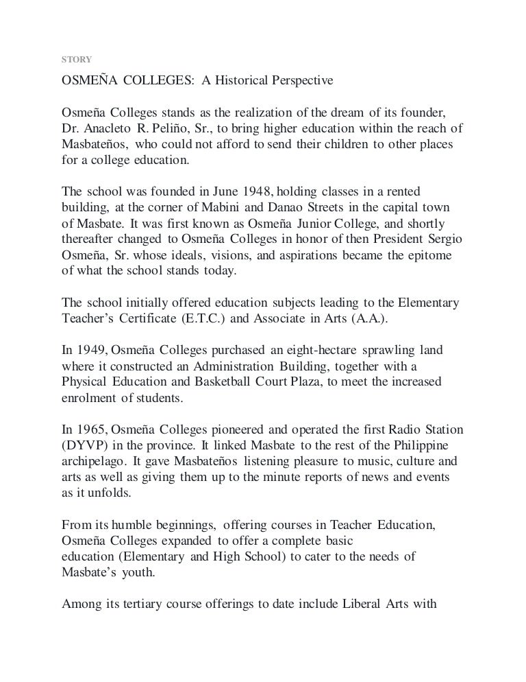 History of osmena colleges