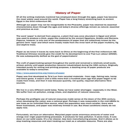 History of paper | DOCX