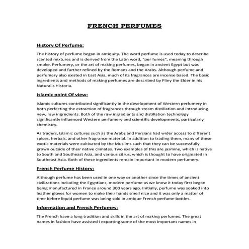 History of perfume | DOCX