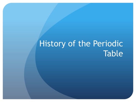 History Of Periodic Table Ppt