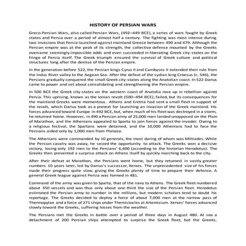 History of persian wars | DOCX