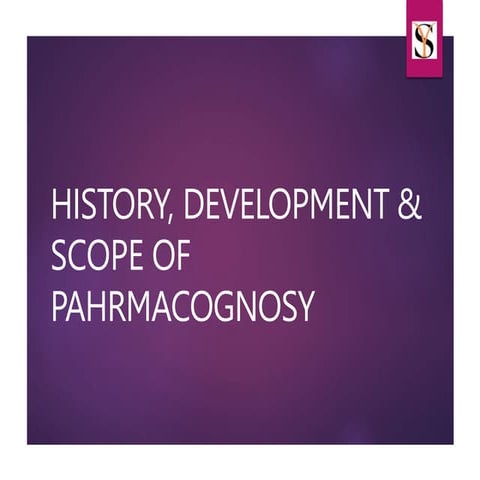 chapter -1 pharmacognosy bpharm 4th sem cognosy | PPTX