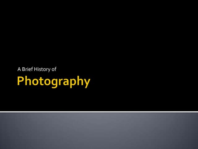 PHOTOGRAPHY PPT | PPT