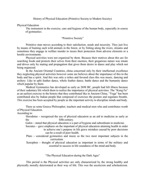 History of Physical Education | PPTX