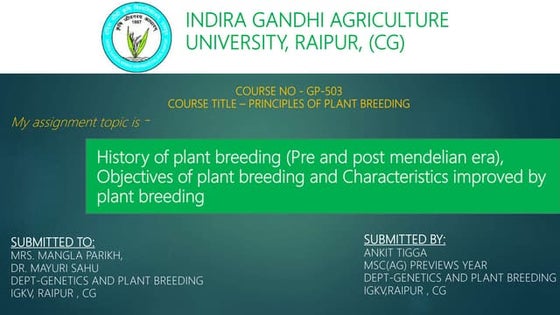 Plant Breeding Methods | PPT