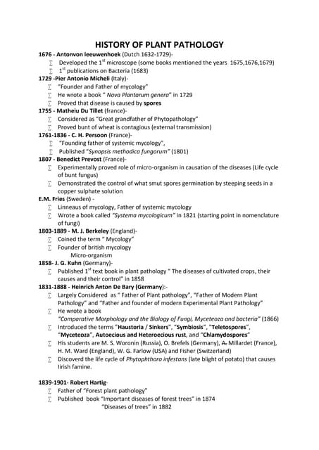 History of plant pathology | PPT