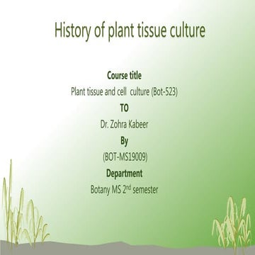 History of plant tissue culture | PPTX