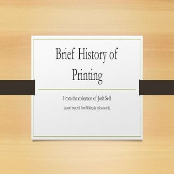 The History of Printing | PPTX