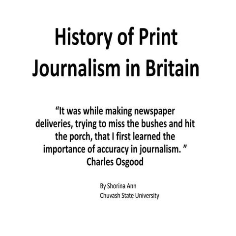 History of print journalism in Britain | PPTX