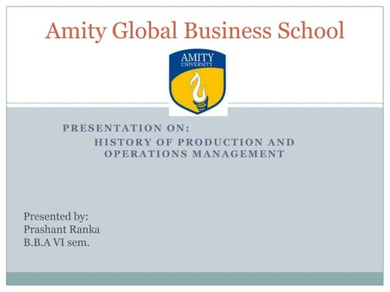 Historical evolution of operations management | PPTX | Mechanical and ...