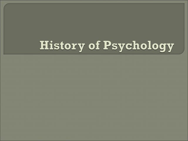 History of Psychology | PPTX