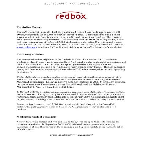History of redbox | PDF