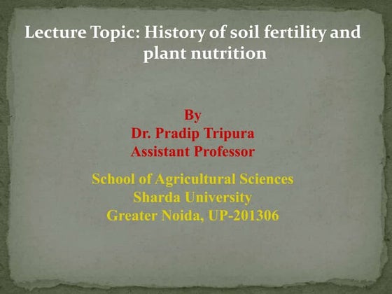 Unit 1 lecture-1 soil fertility and soil productivity | PPT