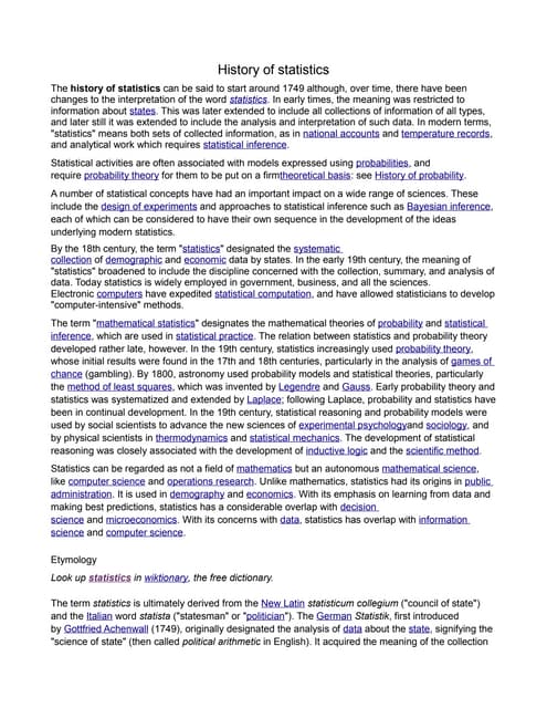 History of statistics #1 | PPTX | Hinduism | Religion & Spirituality