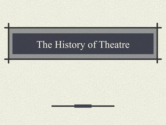 Elements of Theater | PPTX