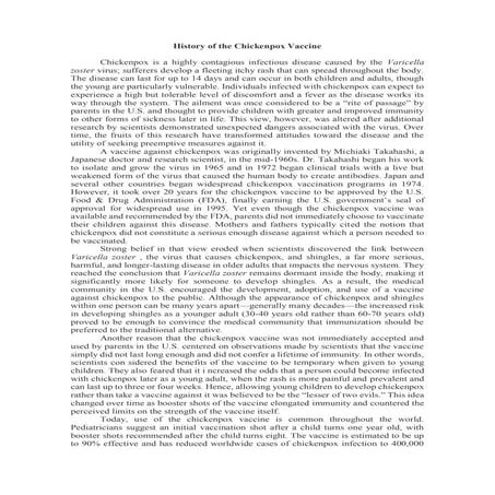 History of the chickenpox vaccine | PDF