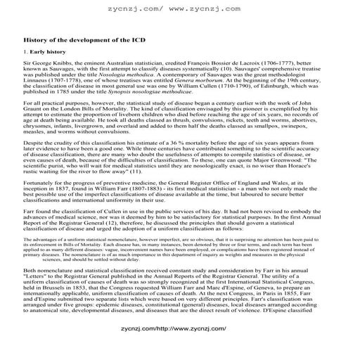 History of the development of the icd | PDF