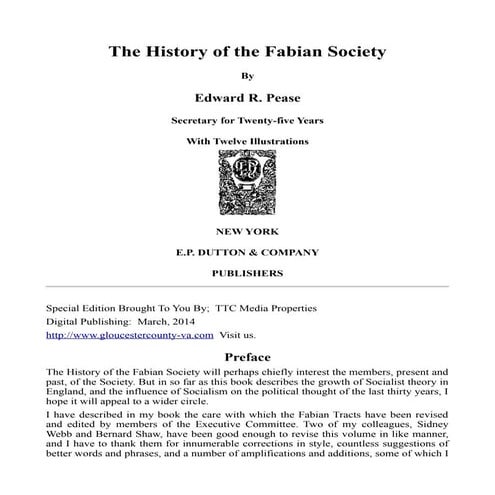 History of The Fabian Society, Free eBook | PDF