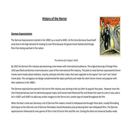 History of the Horror Genre | DOCX