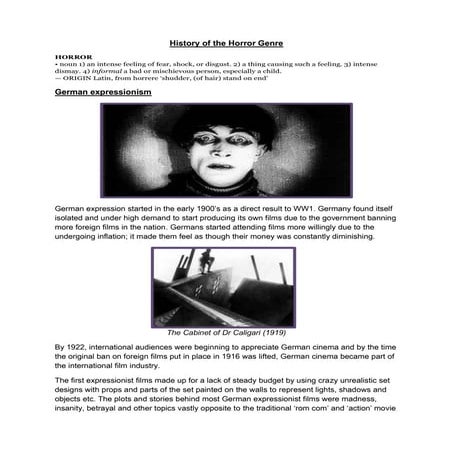 History of the horror genre | DOCX