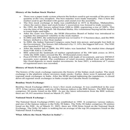 History of the Indian Stock Market.docx