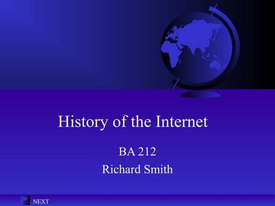 Timeline History of the Internet | PPT