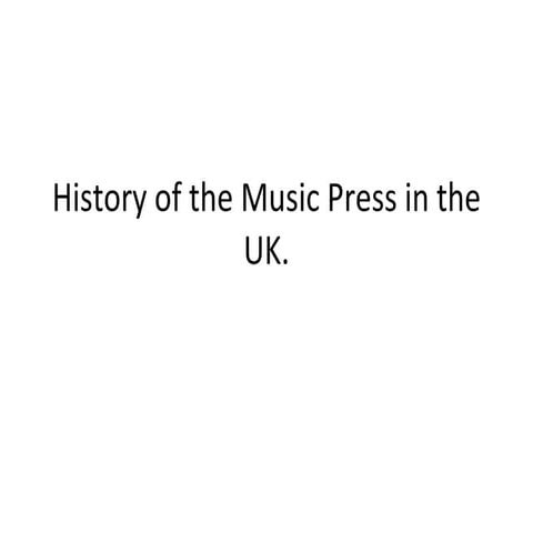 History of the music press | PPT
