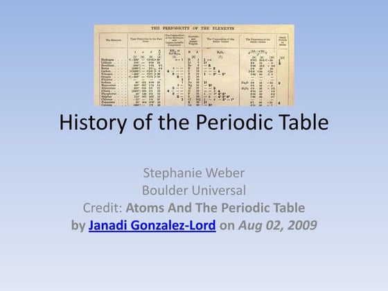Development of the periodic table | PPT