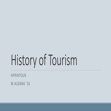 History of tourism | PDF