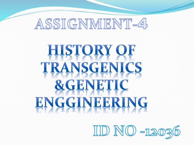 Genetic Engineering: Chapter 1- History of Genetic Engineering | PDF