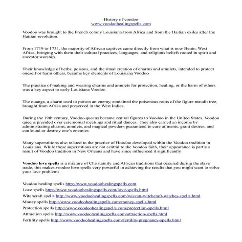 History of voodoo | PDF