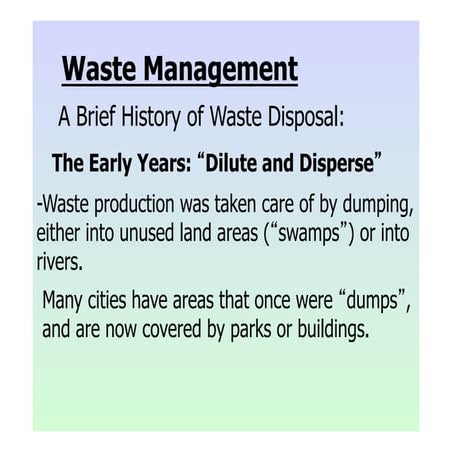 A Brief History of Waste Disposal | PDF