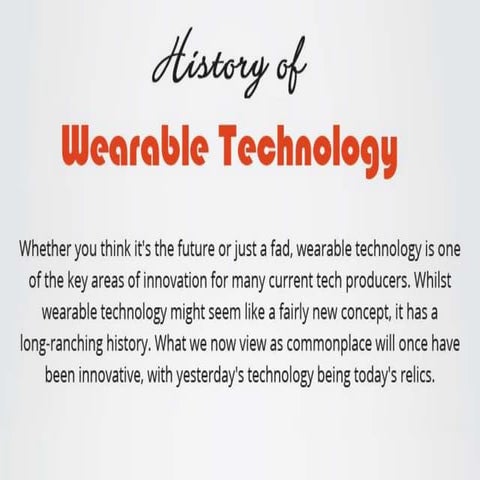 History of Wearable Technology | PPTX