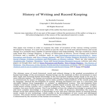 History of writing and record keeping | PDF