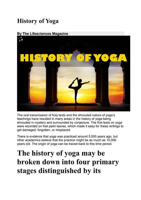 HISTORY OF YOGA | PPTX