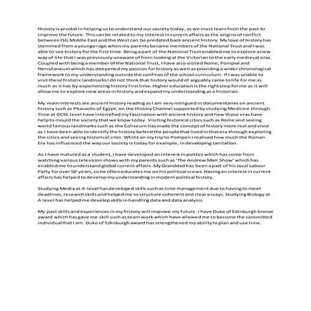 History personal statement | PDF