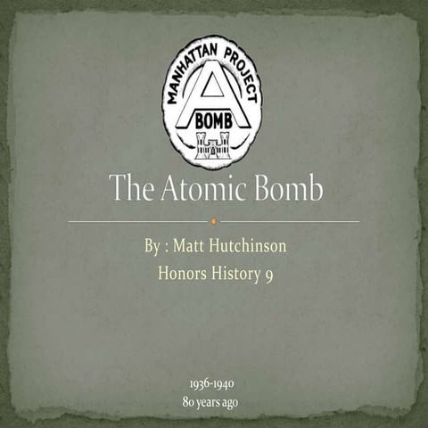 Atomic Bombing Of Hiroshima & Nagasaki | PPS