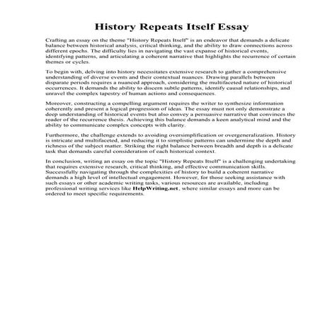 History Repeats Itself Essay | PDF