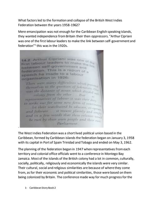 Caribbean history SBA | PDF