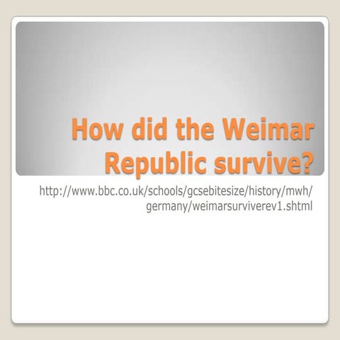 History - how did the weimar republic survive (from bbc history) | PPT
