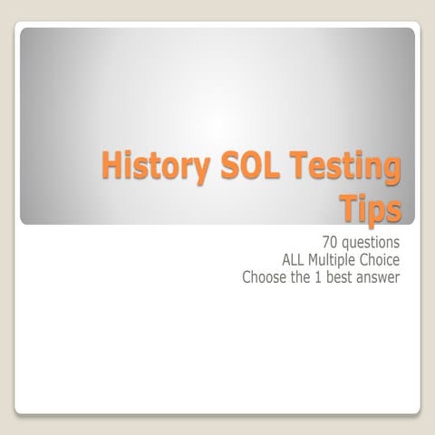 History SOL Testing Tips | PPTX