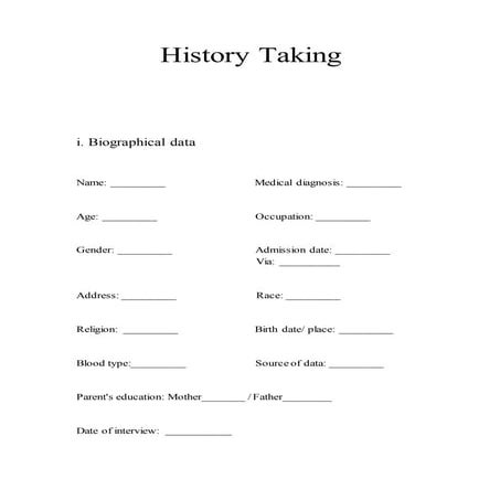 History taking for nursing students | DOCX