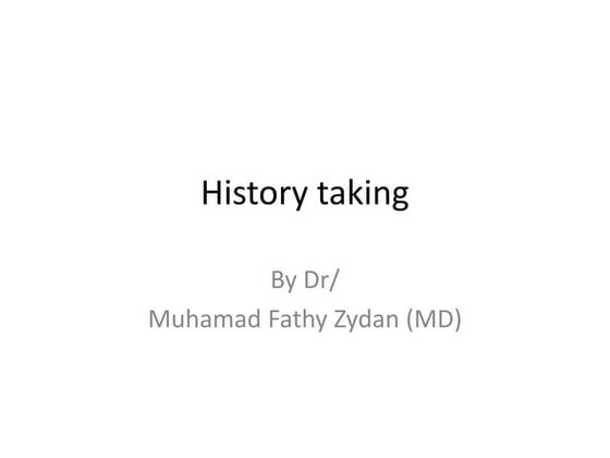 History taking in pediatrics | PPT