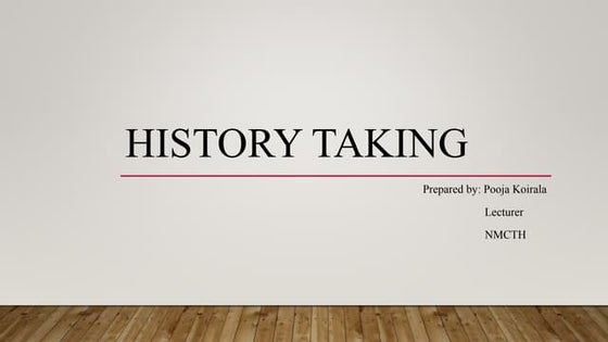 History taking | PPT