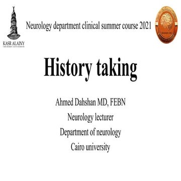 Neurological History Taking | PPTX