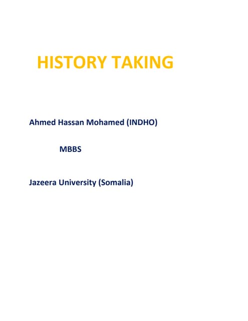 Pediatrics history taking | DOC